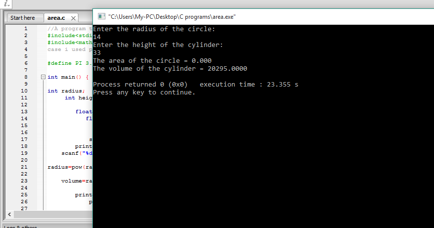 A Simple C Program to Calculate Volume of a Cylinder. | SourceCodester A Simple C Program to Calculate Volume of a Cylinder. | SourceCodester